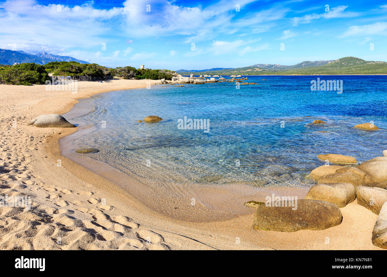 Plage de la baie de Figari, Corse Photo Stock - Alamy