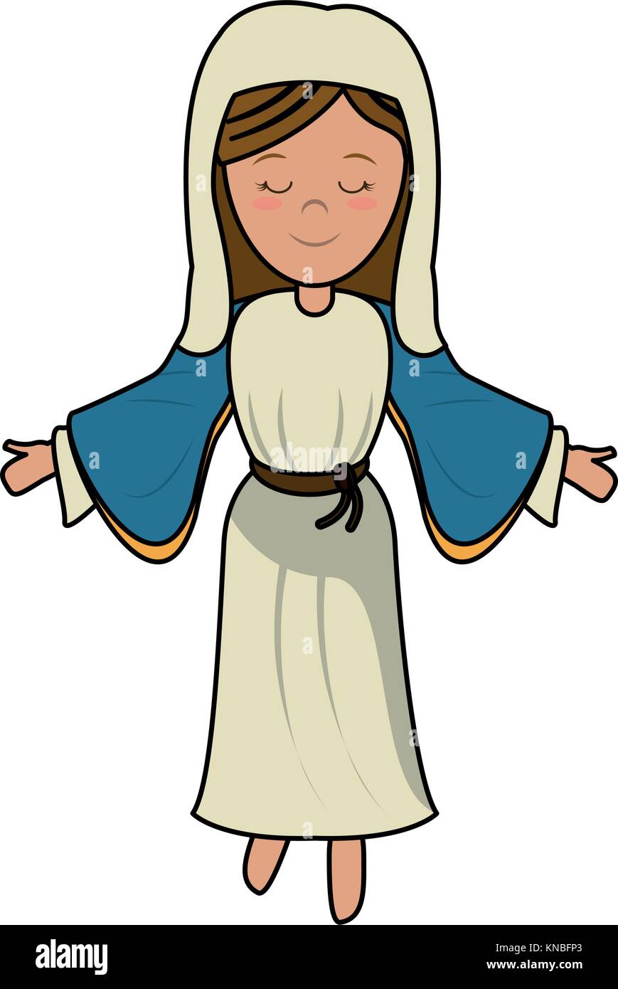 Holy virgin mary cartoon icon Banque d'images vectorielles - Alamy