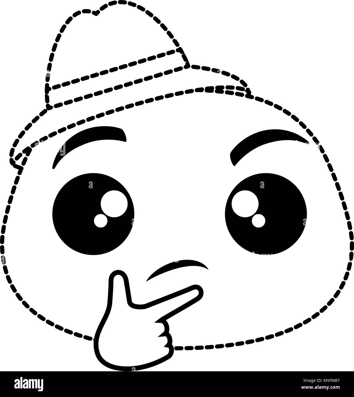 Emoji icône réfléchie face vecteur illustration design Image ...