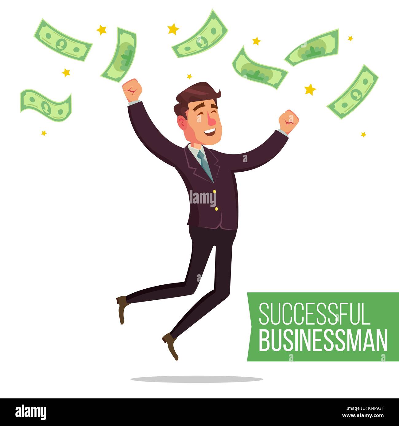 Vecteur d'affaires réussi. Des projets de loi à l'automne la joyeuse d ...