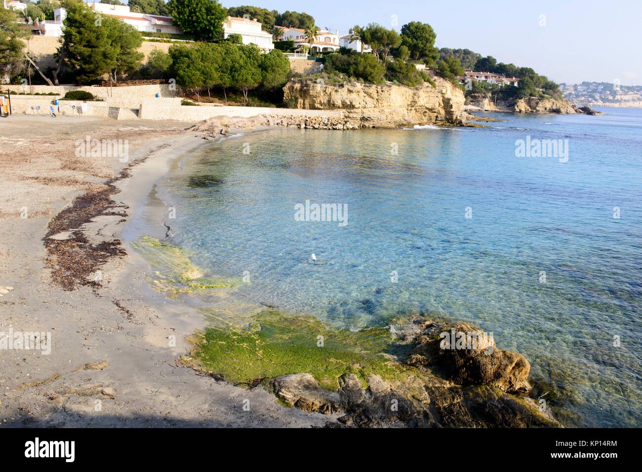 Plage de Moraira, Teulada, Alicante, Valencia, Espagne Photo Stock - Alamy