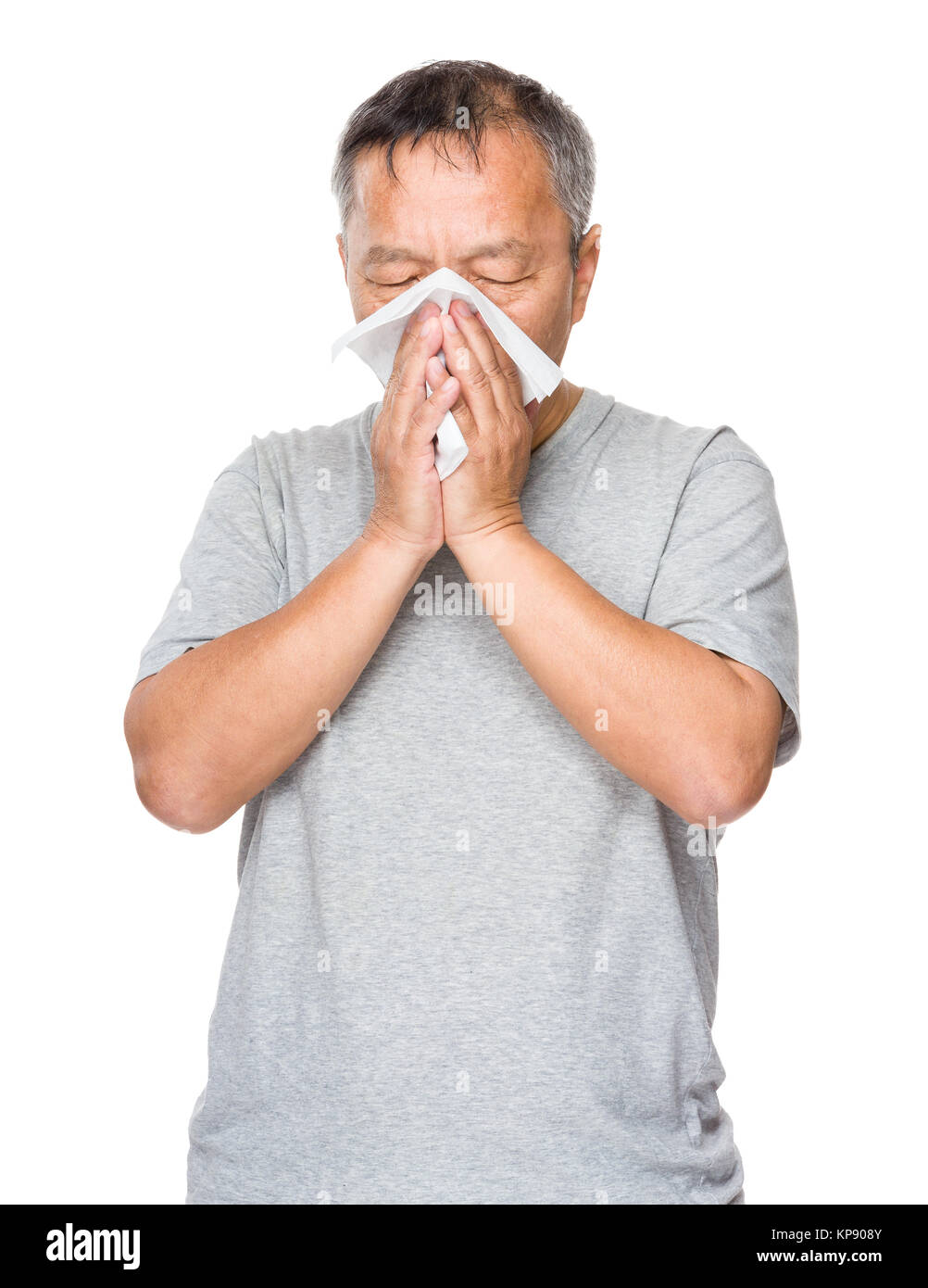 Boy sneeze father tissue Banque de photographies et d’images à haute ...