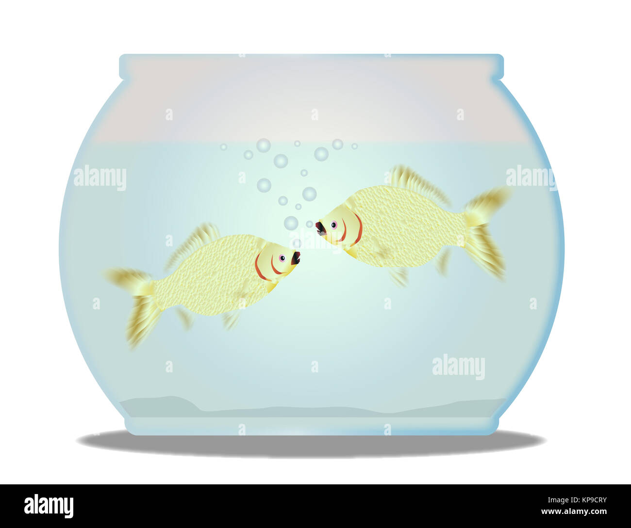 Dessin poisson rouge avec son bocal Banque d'images détourées - Alamy