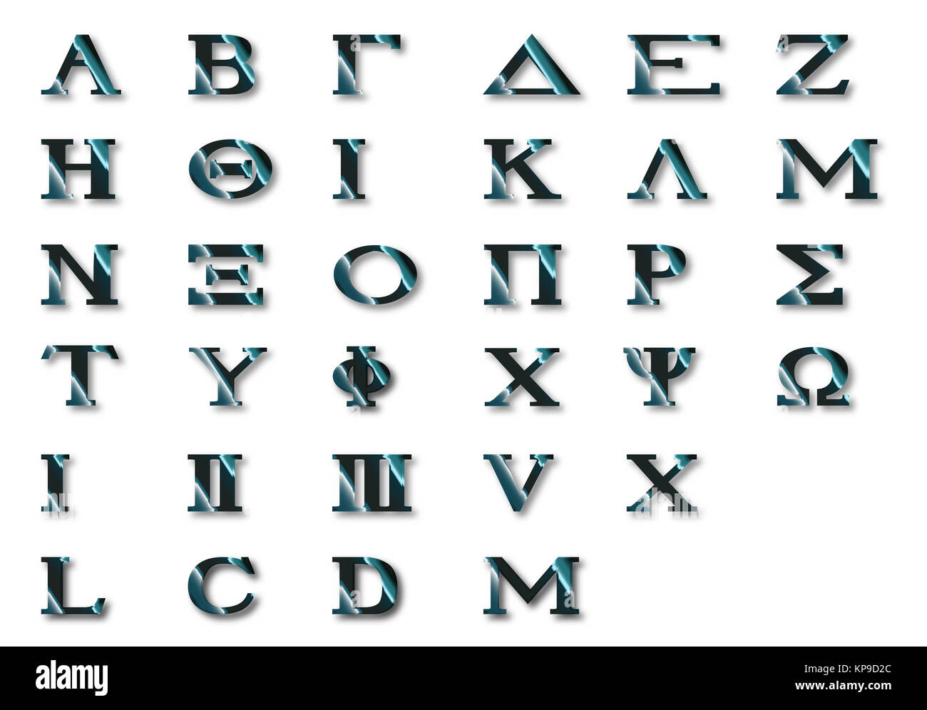 Greek alphabet characters Banque de photographies et d’images à haute ...