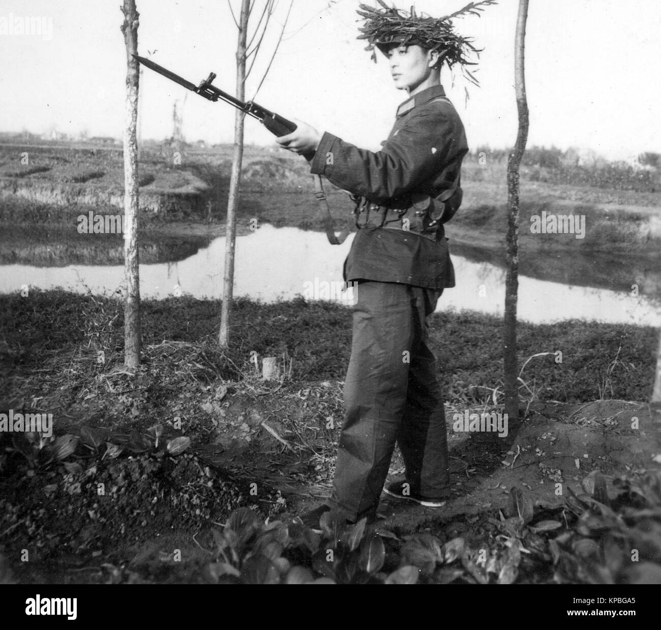 Militaire chinoise Banque d'images noir et blanc - Alamy