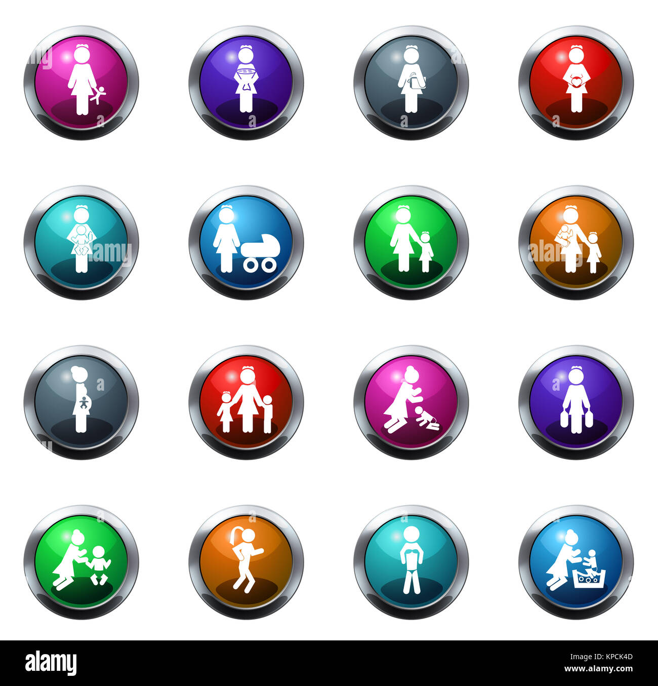 Pictogramme famille deux enfant filles Banque de photographies et d ...