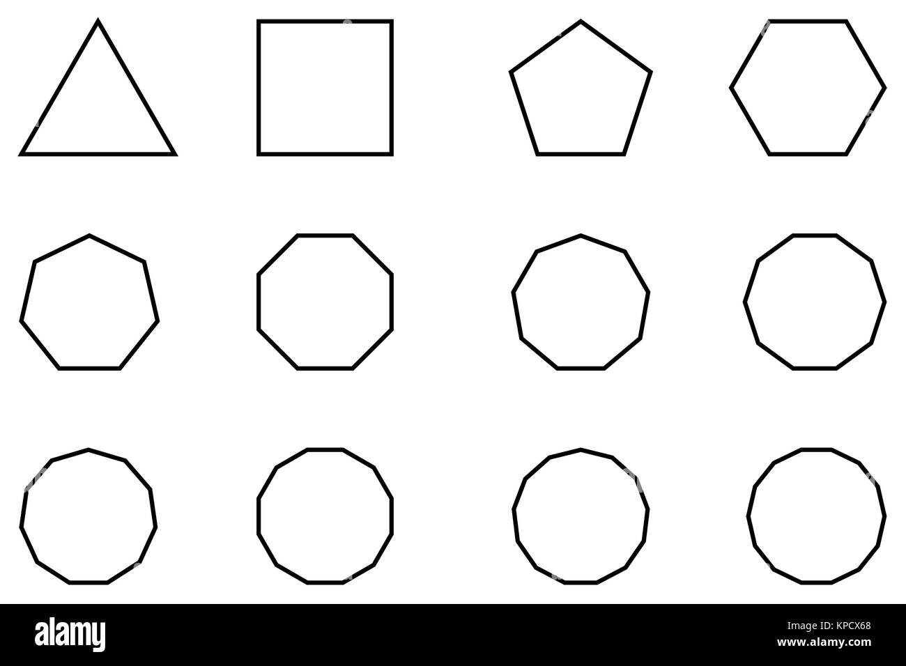Vecteur des formes géométriques, d'un polygone - vector set - noir sur ...