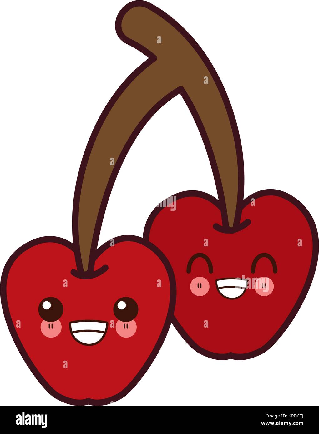 La cerise douce fruit kawaii cute cartoon vector illustration Image ...