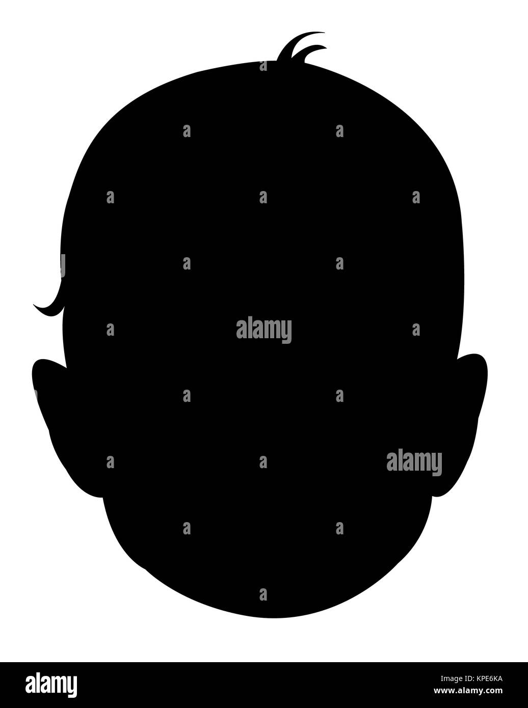 une tête de bébé, silhouette Photo Stock - Alamy