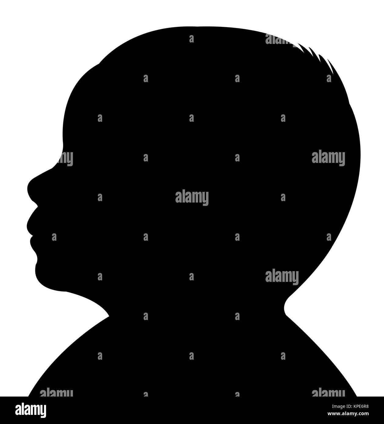 une tête de bébé, silhouette Photo Stock - Alamy
