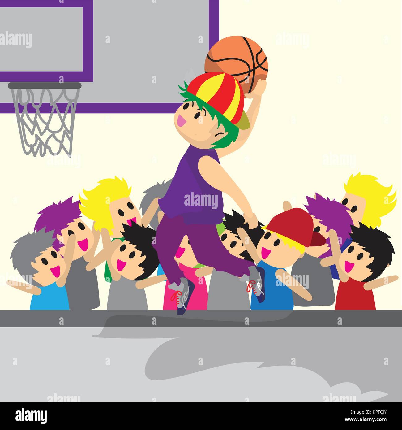Garçon jouer au basket-ball character design cartoon art basketball ...