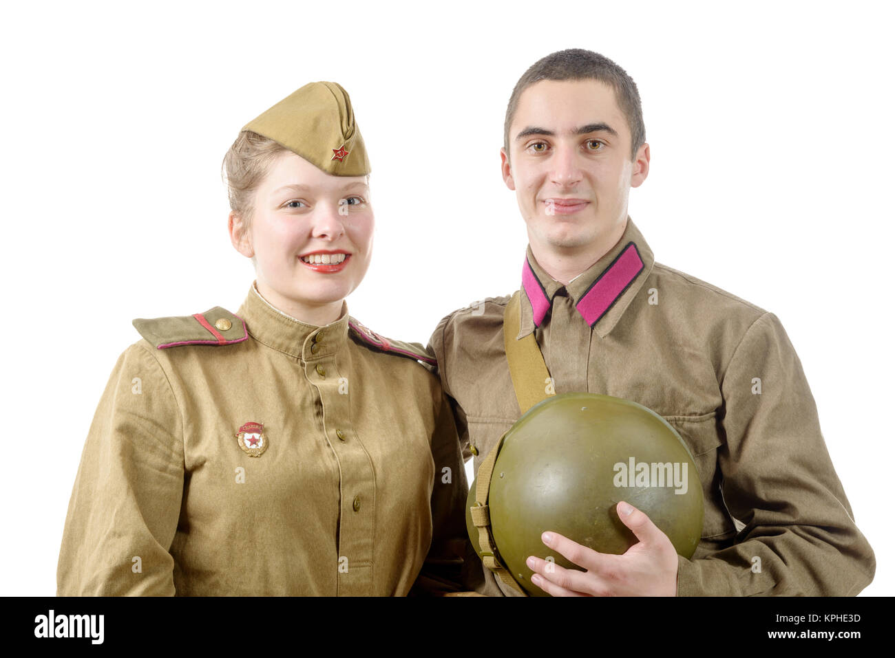 Couple portrait en uniforme militaire russe Photo Stock - Alamy