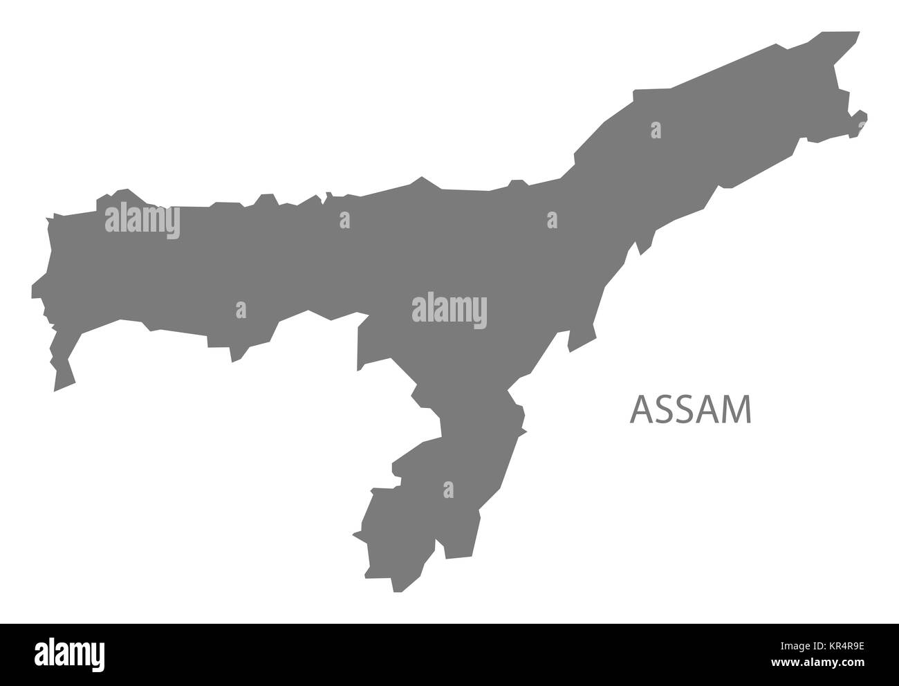 Assam india map Banque d'images détourées - Alamy