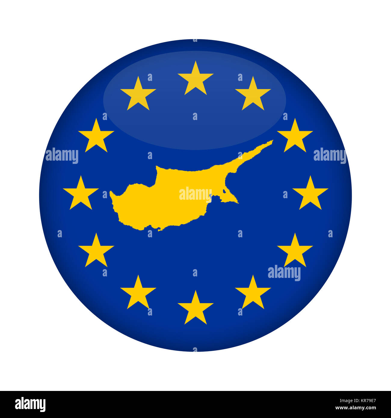 Carte Chypre bouton drapeau de l'Union européenne Photo Stock - Alamy