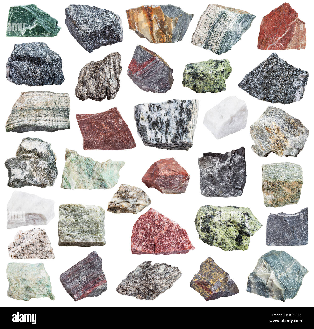 Ensemble d'échantillons de roches métamorphiques Photo Stock - Alamy