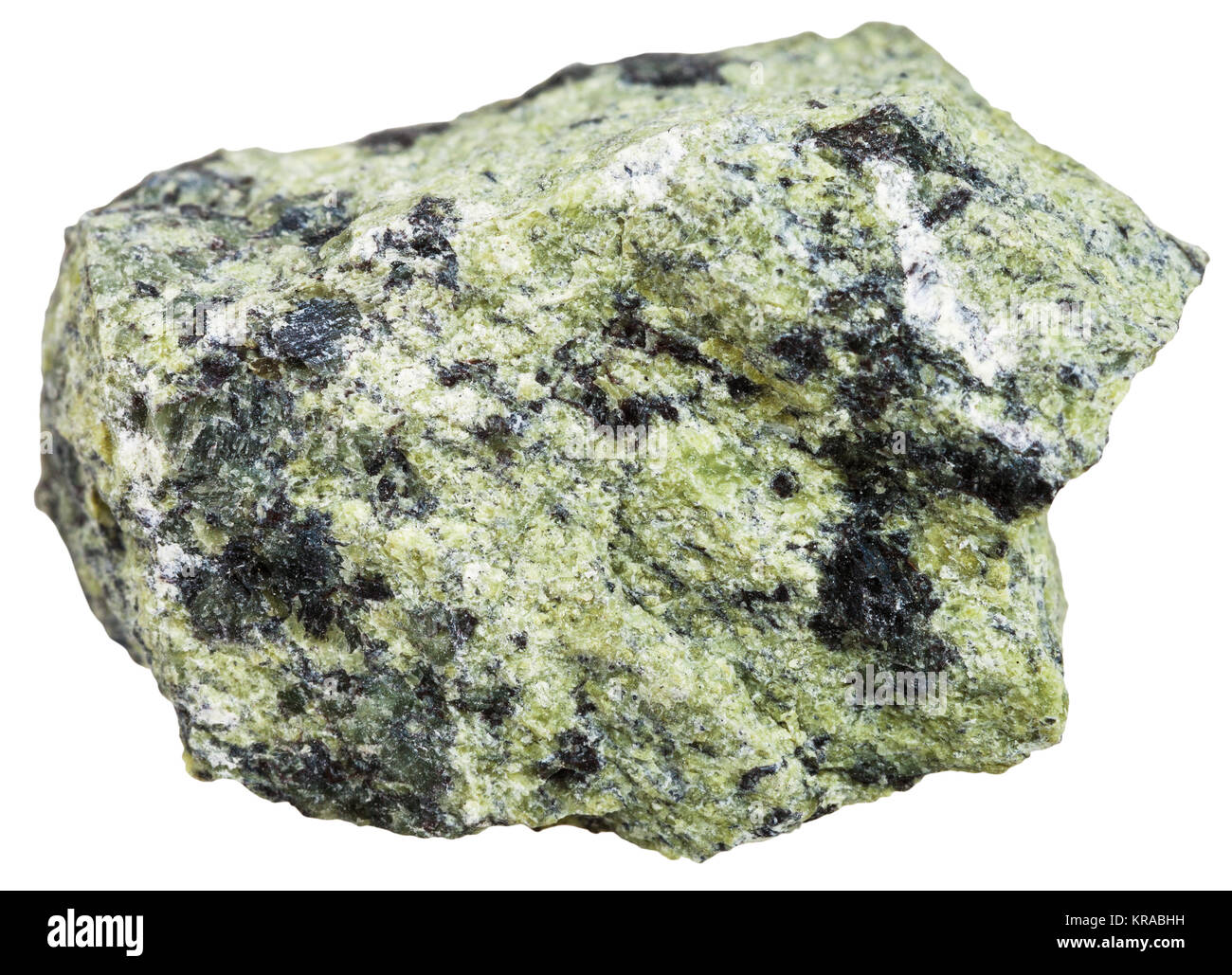 Raw green serpentine mineral isolated Banque de photographies et d ...
