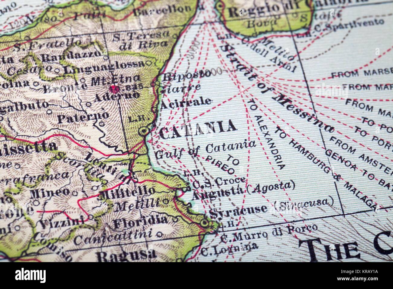 Catania map Banque de photographies et d’images à haute résolution - Alamy