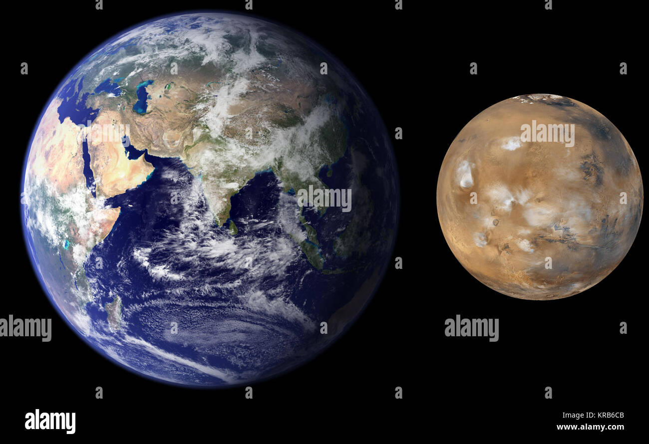 Earth mars comparison Banque de photographies et d’images à haute ...