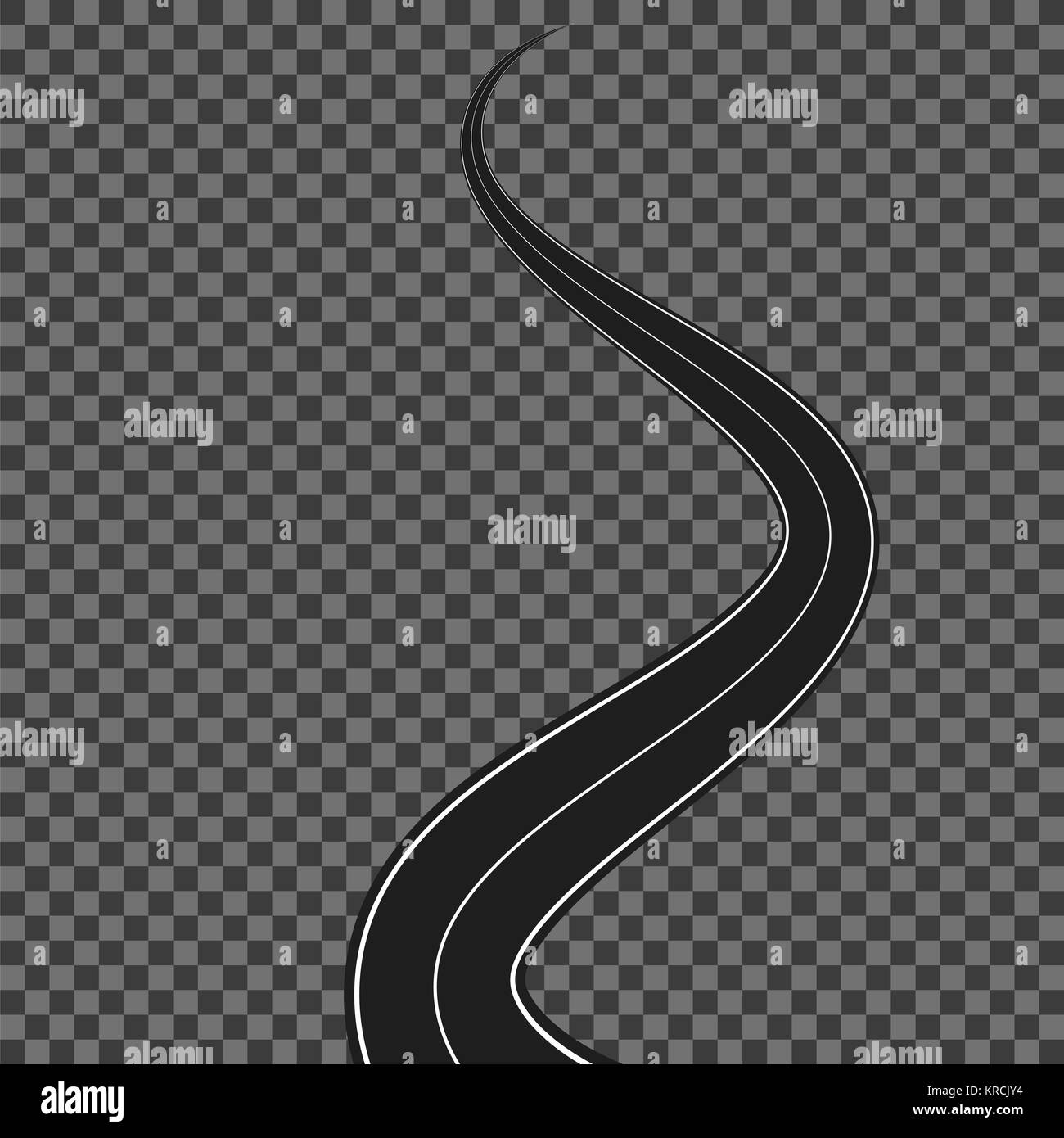 Route courbée sur fond transparent Photo Stock - Alamy