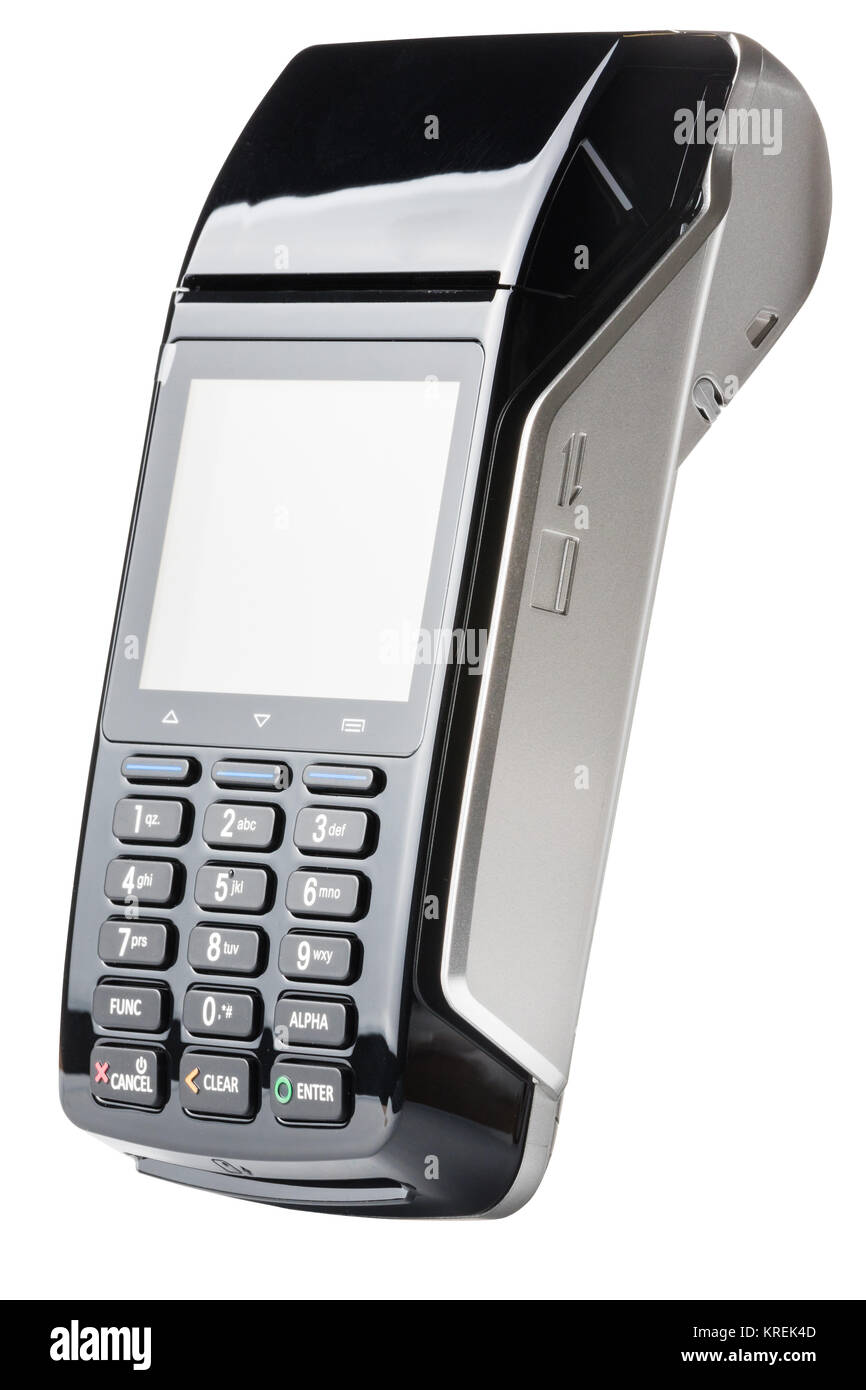 POS terminal de paiement avec le GPRS isolé sur fond blanc Photo Stock ...
