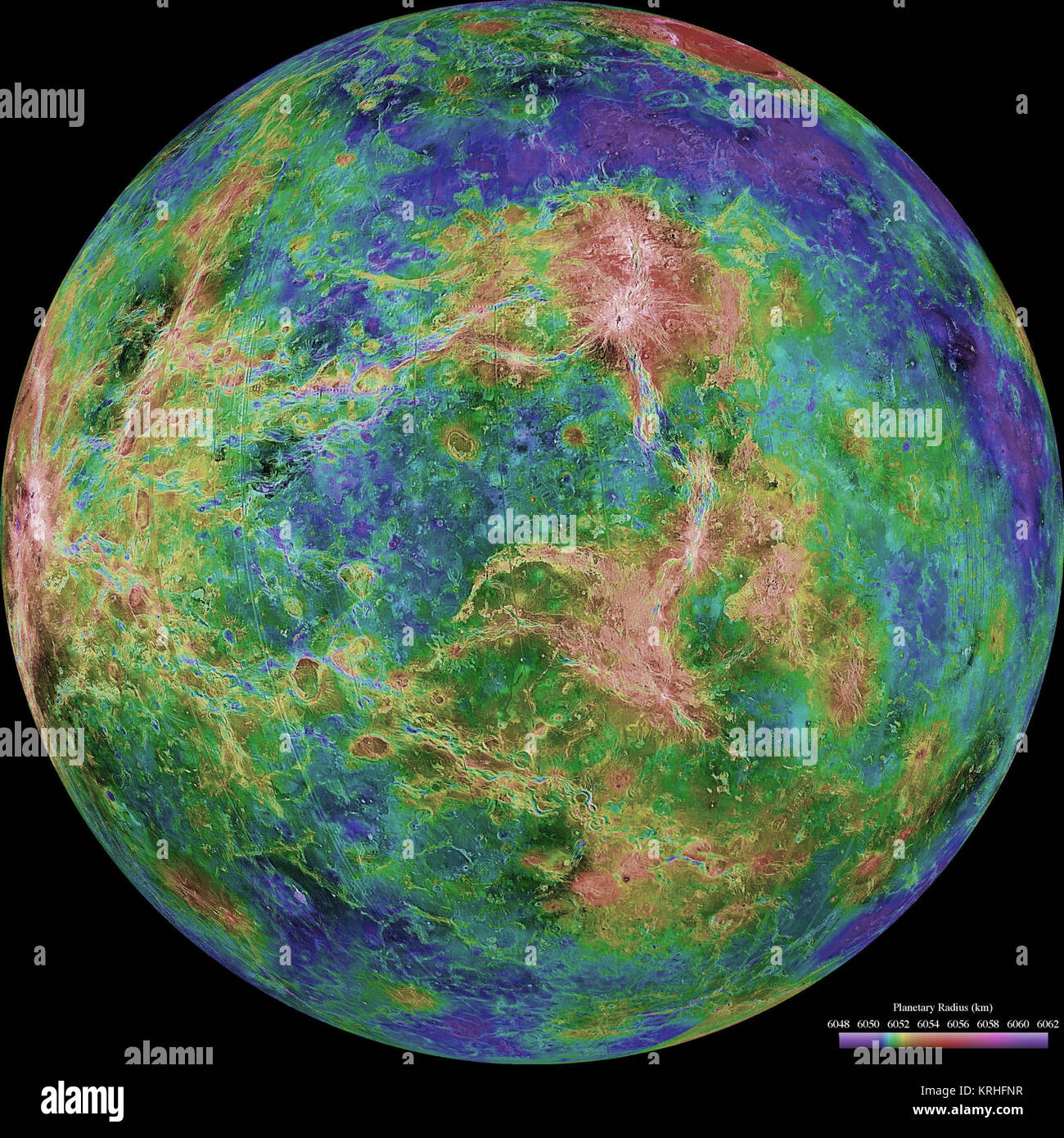 La vue hémisphérique de Vénus, comme l'a révélé plus d'une décennie d ...