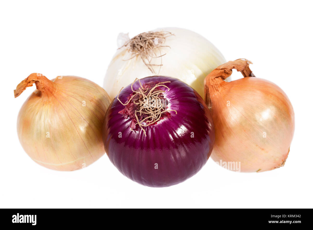Différents types d'oignons isolé sur fond blanc Photo Stock - Alamy