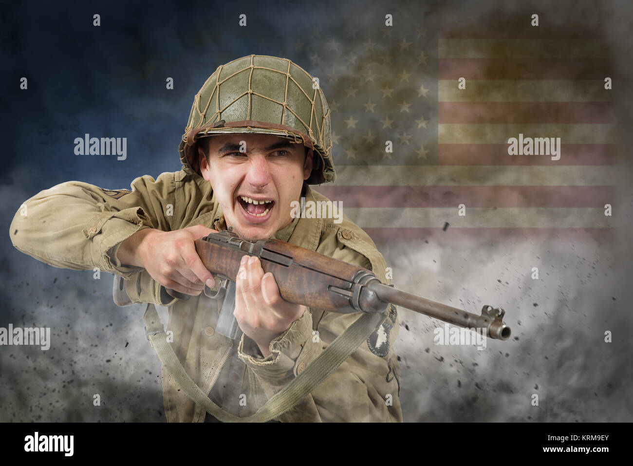 Soldats américains avec fusil Banque de photographies et d’images à ...