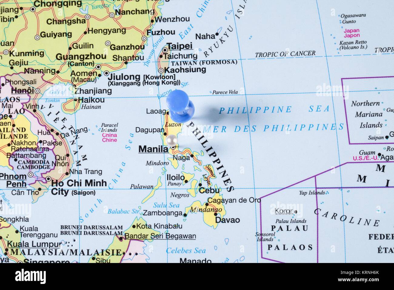 Pinned philippines map Banque de photographies et d’images à haute ...