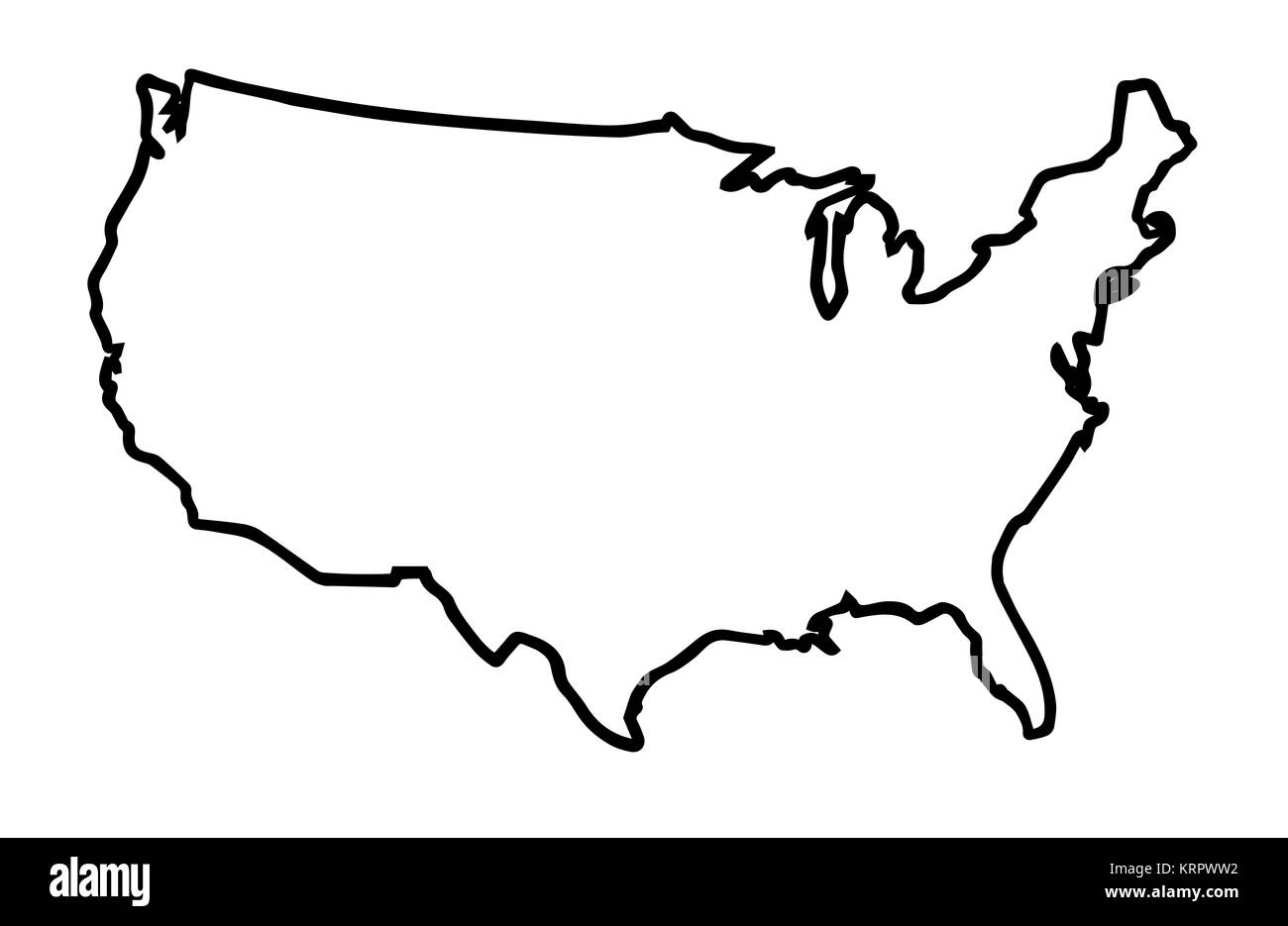 Usa map outline Banque d'images noir et blanc - Page 2 - Alamy