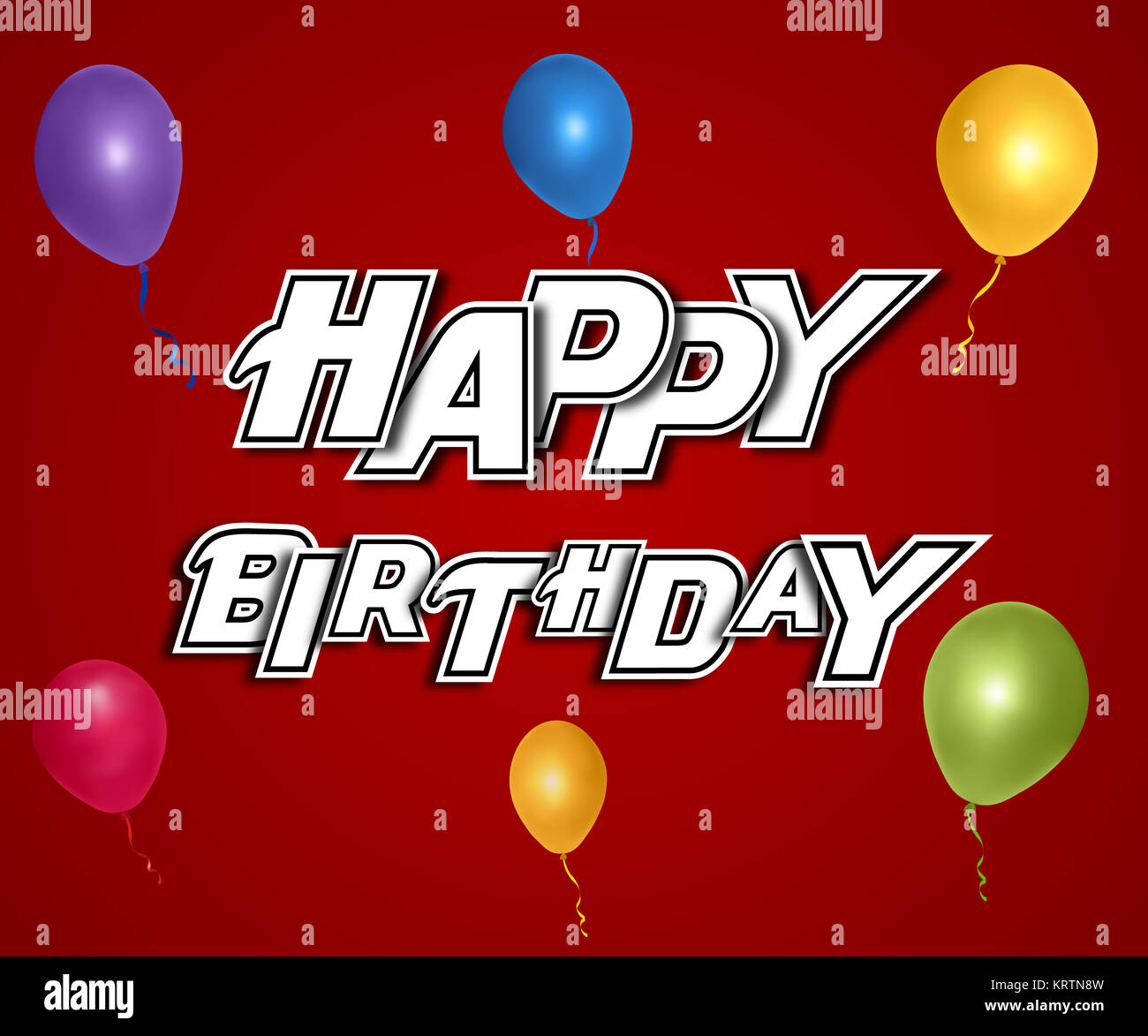 Carte de souhaits Joyeux Anniversaire coloré Photo Stock - Alamy
