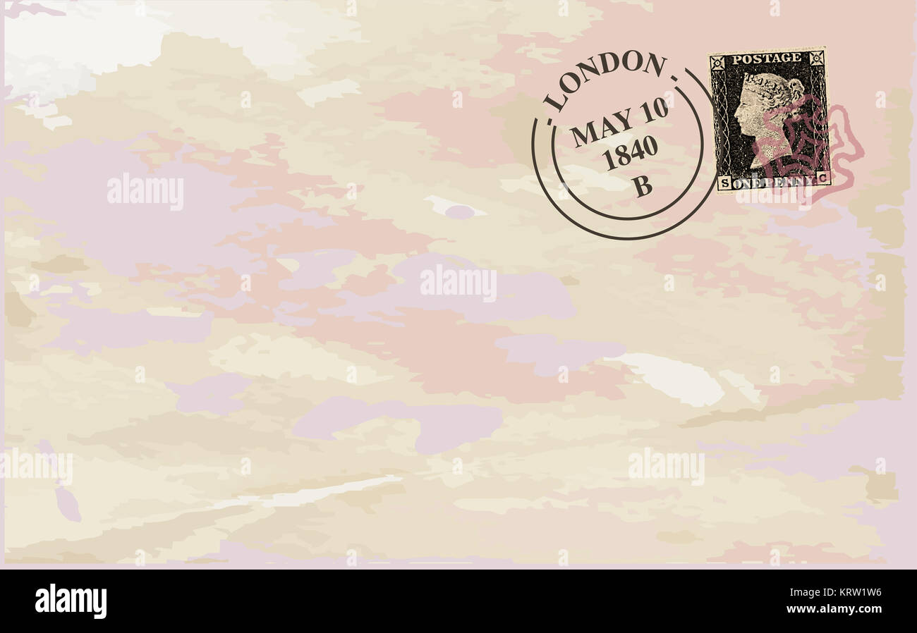 Timbre Poste Noir Penny Banque d'image et photos - Alamy