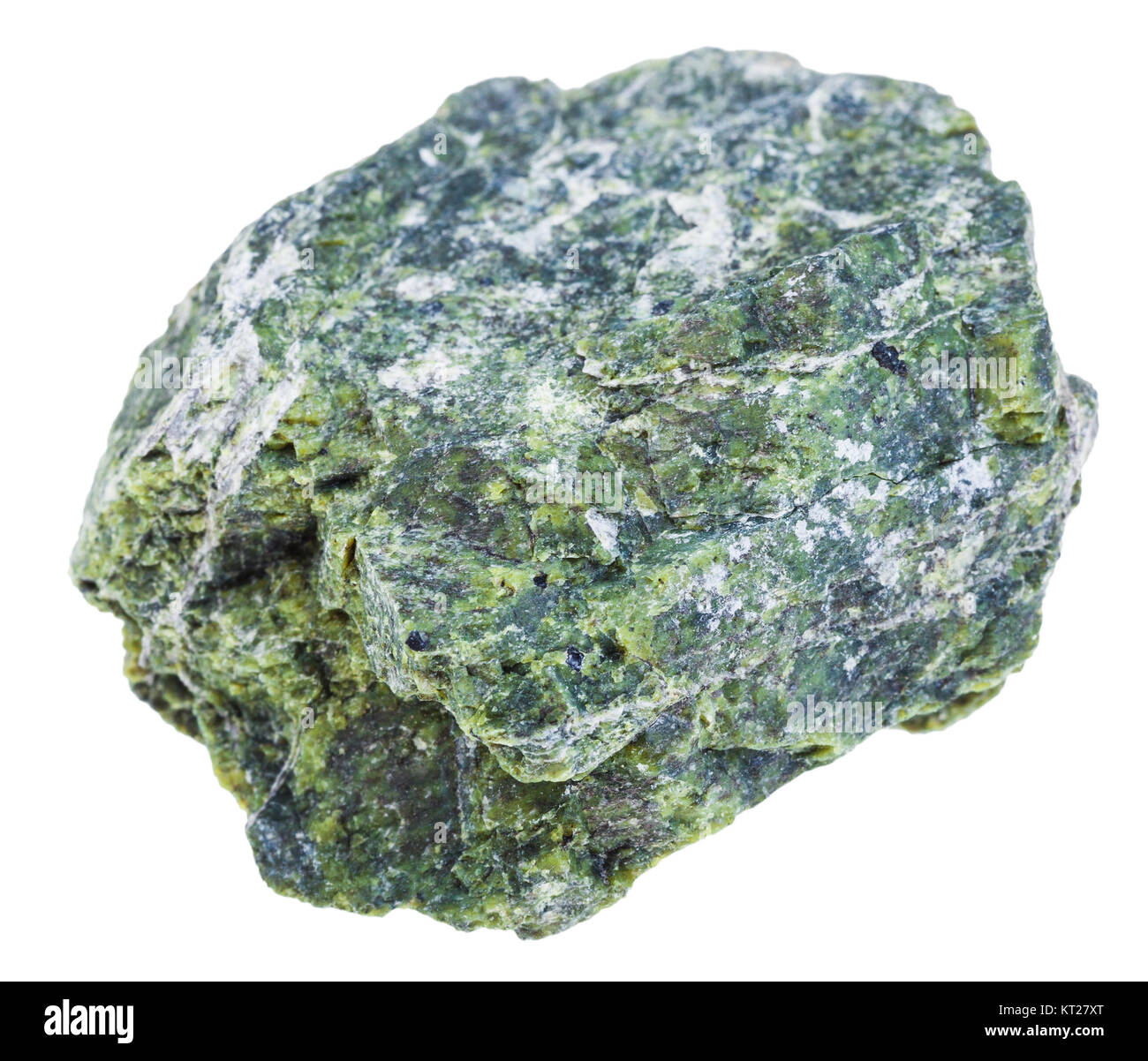 Raw green serpentine mineral isolated Banque de photographies et d ...