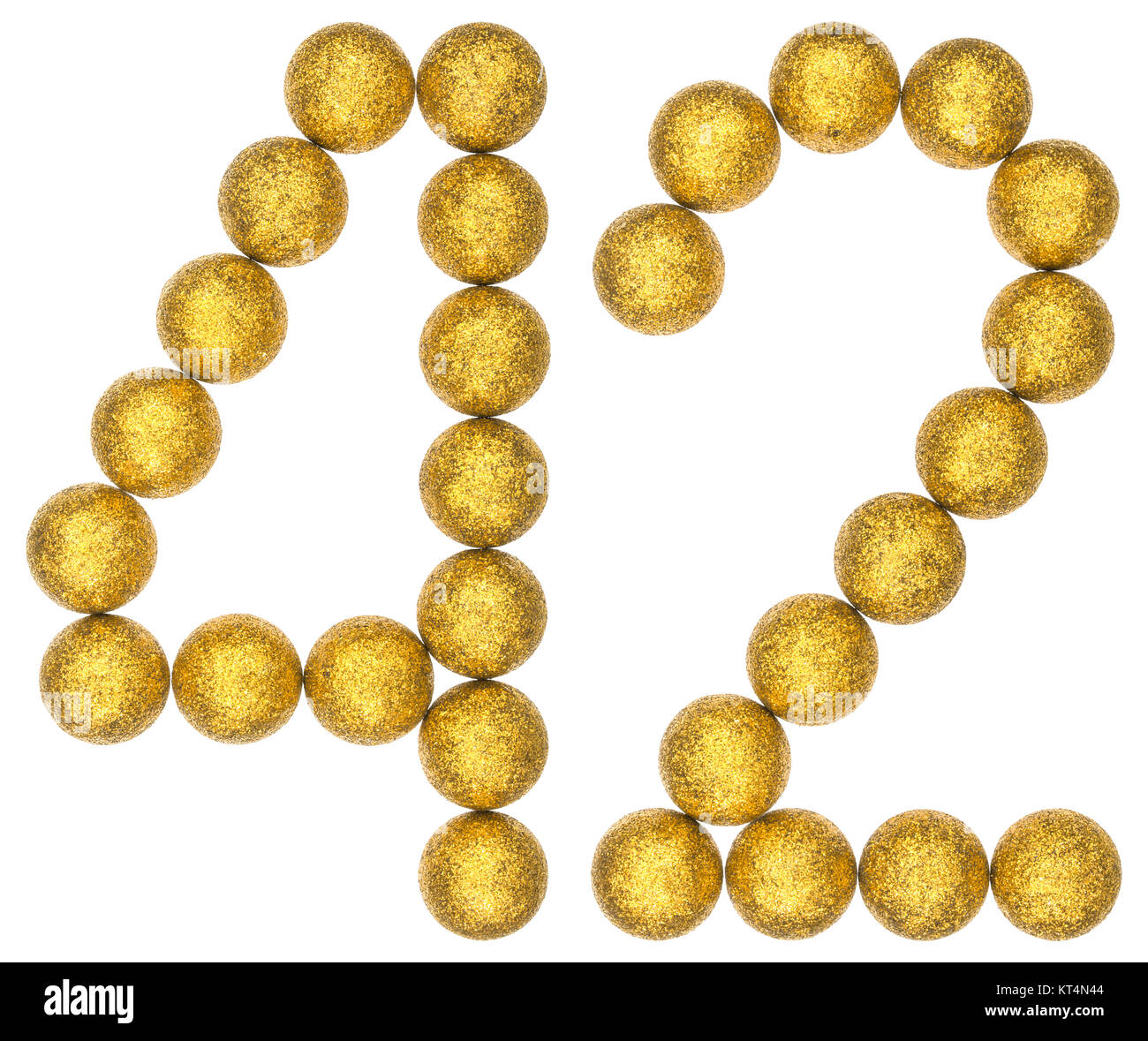 Chiffre 42, quarante deux boules décoratives, de, isolé sur fond blanc ...