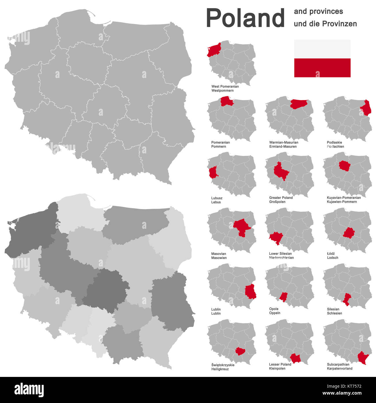 Carte de la pologne contour silhouette Banque de photographies et d ...