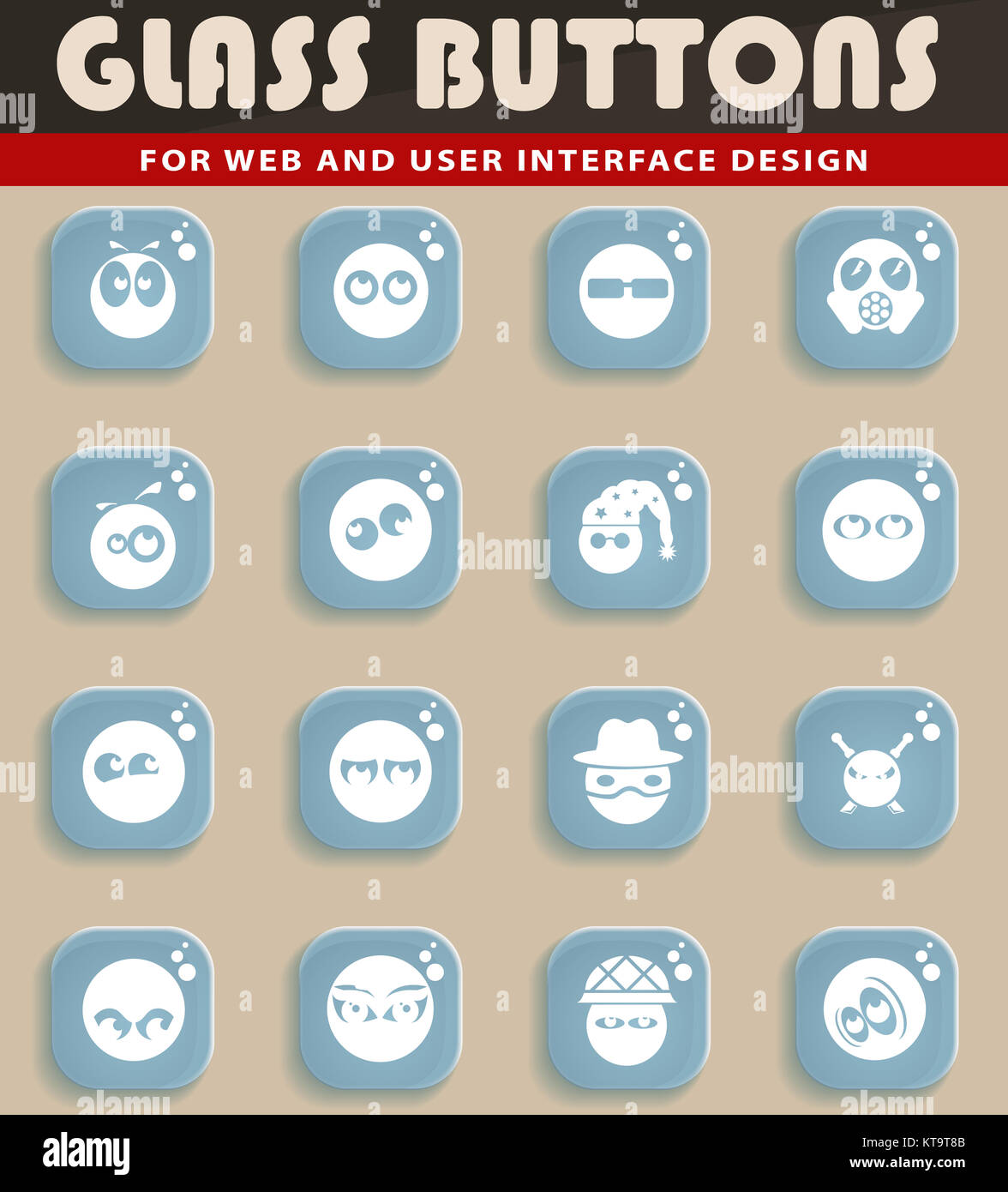 Les émotions et les regards icons Photo Stock - Alamy