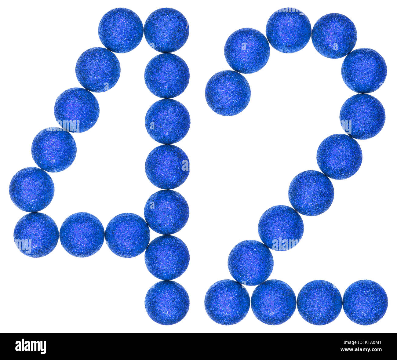 Chiffre 42, quarante deux boules décoratives, de, isolé sur fond blanc ...