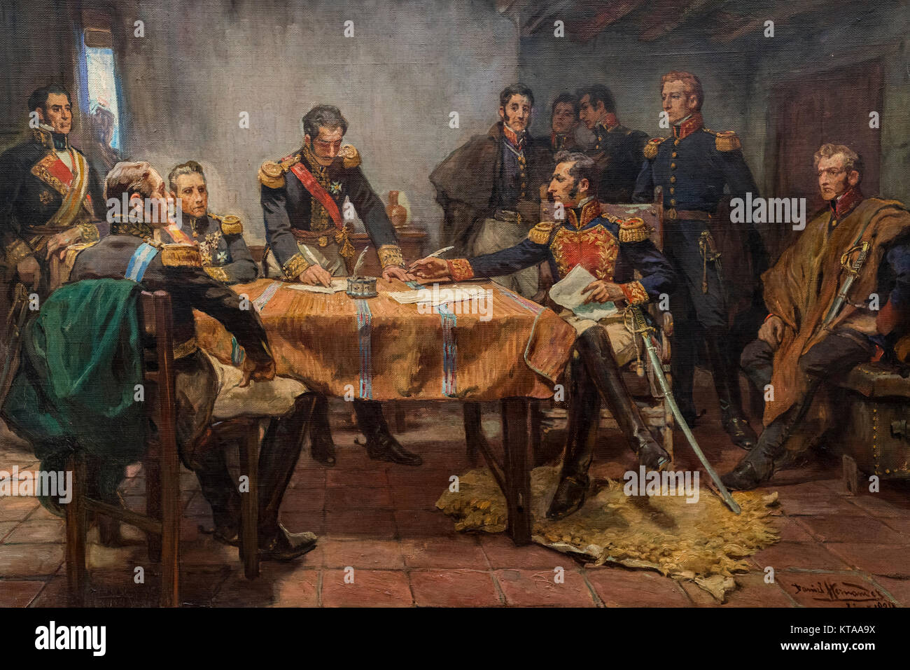 Daniel Hernandez peinture d'Huancavelica 1856-Lima 1932représentant la ...