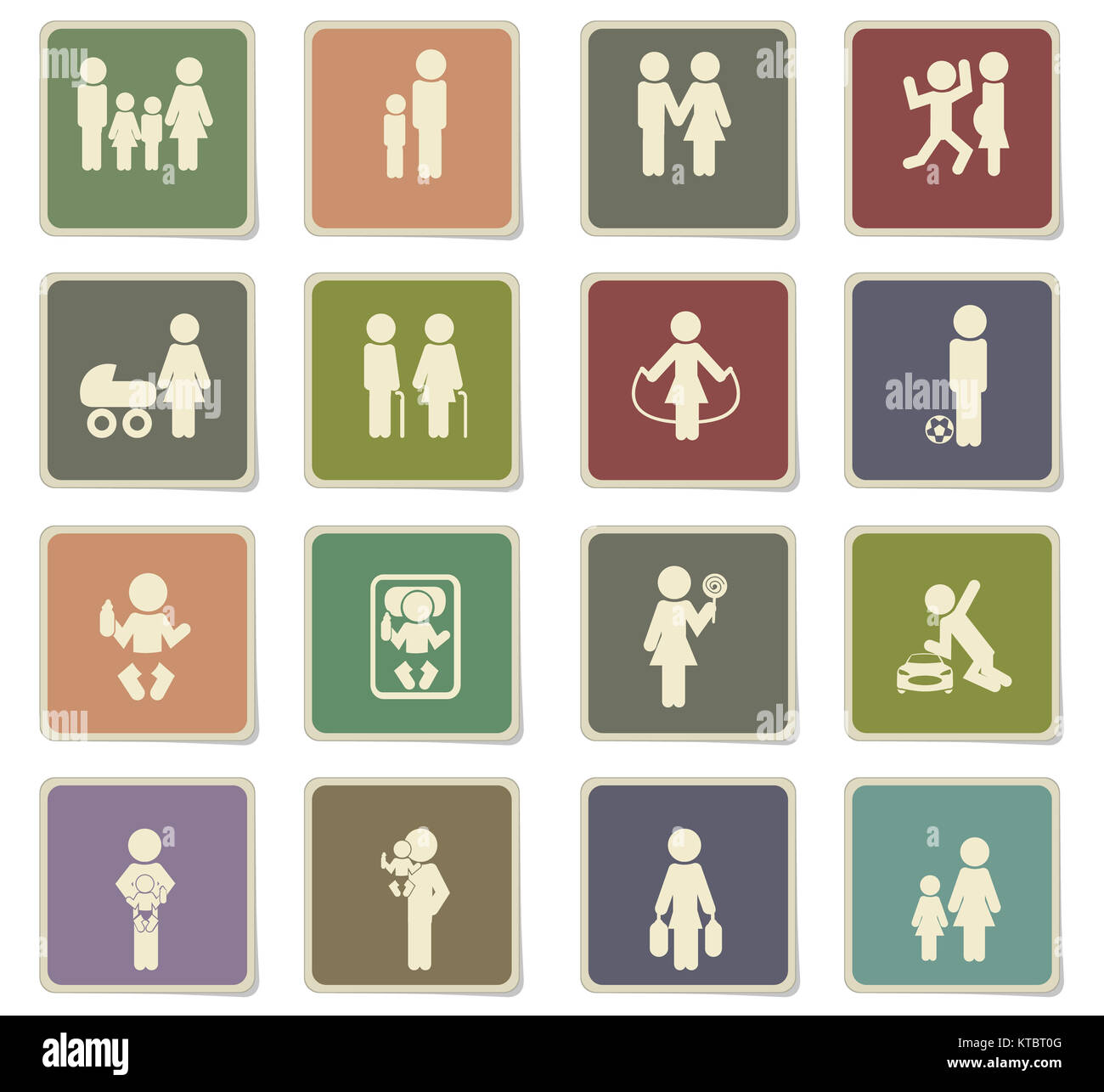 Papa maman garçon pictogramme Banque d'images détourées - Alamy