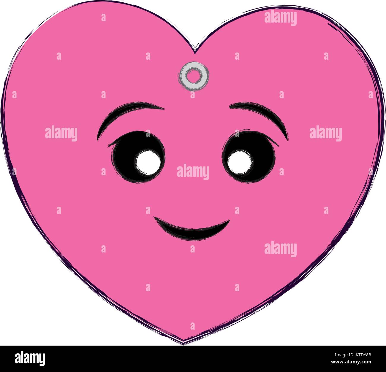 Emoji Coeur Rose Banque d'images vectorielles - Alamy