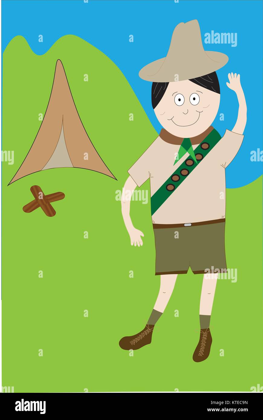 Boy scout scouts standing Banque d'images vectorielles - Alamy