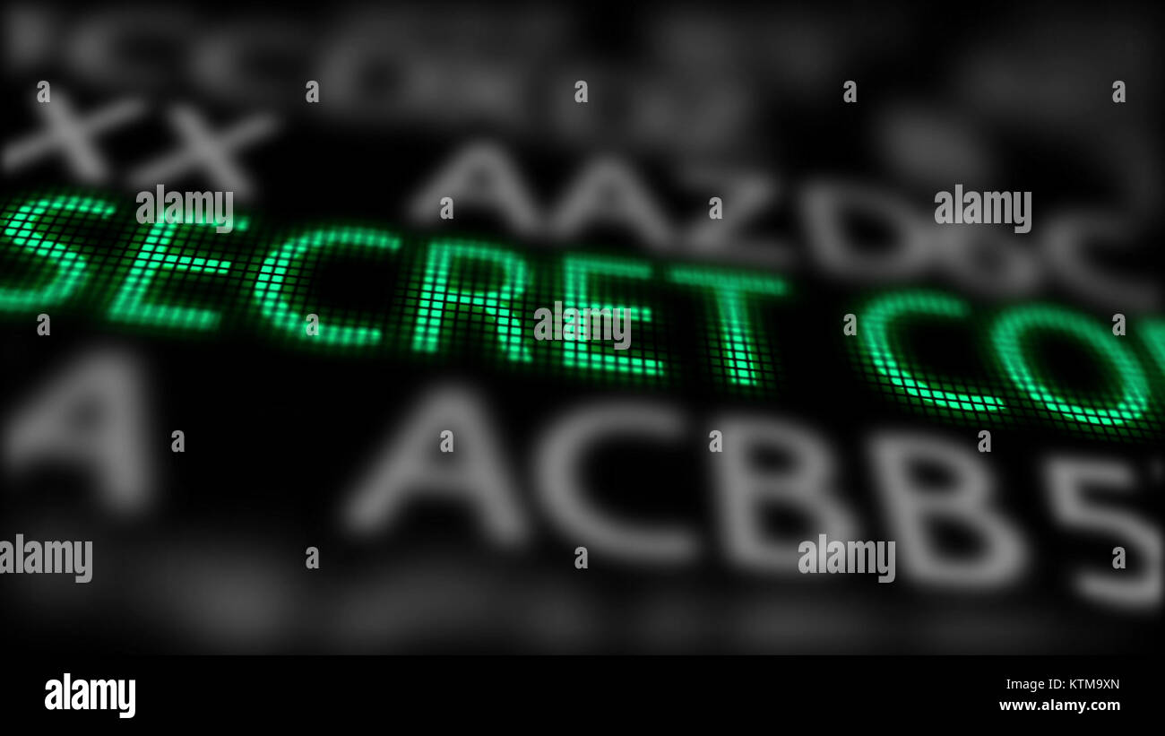 Une superbe 3d illustration d'un code secret sur l'écran d'un ...