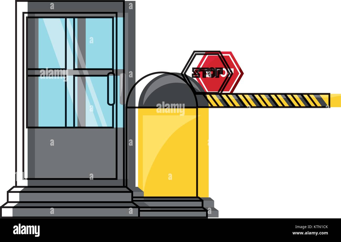 Guérite avec barrière Image Vectorielle Stock - Alamy