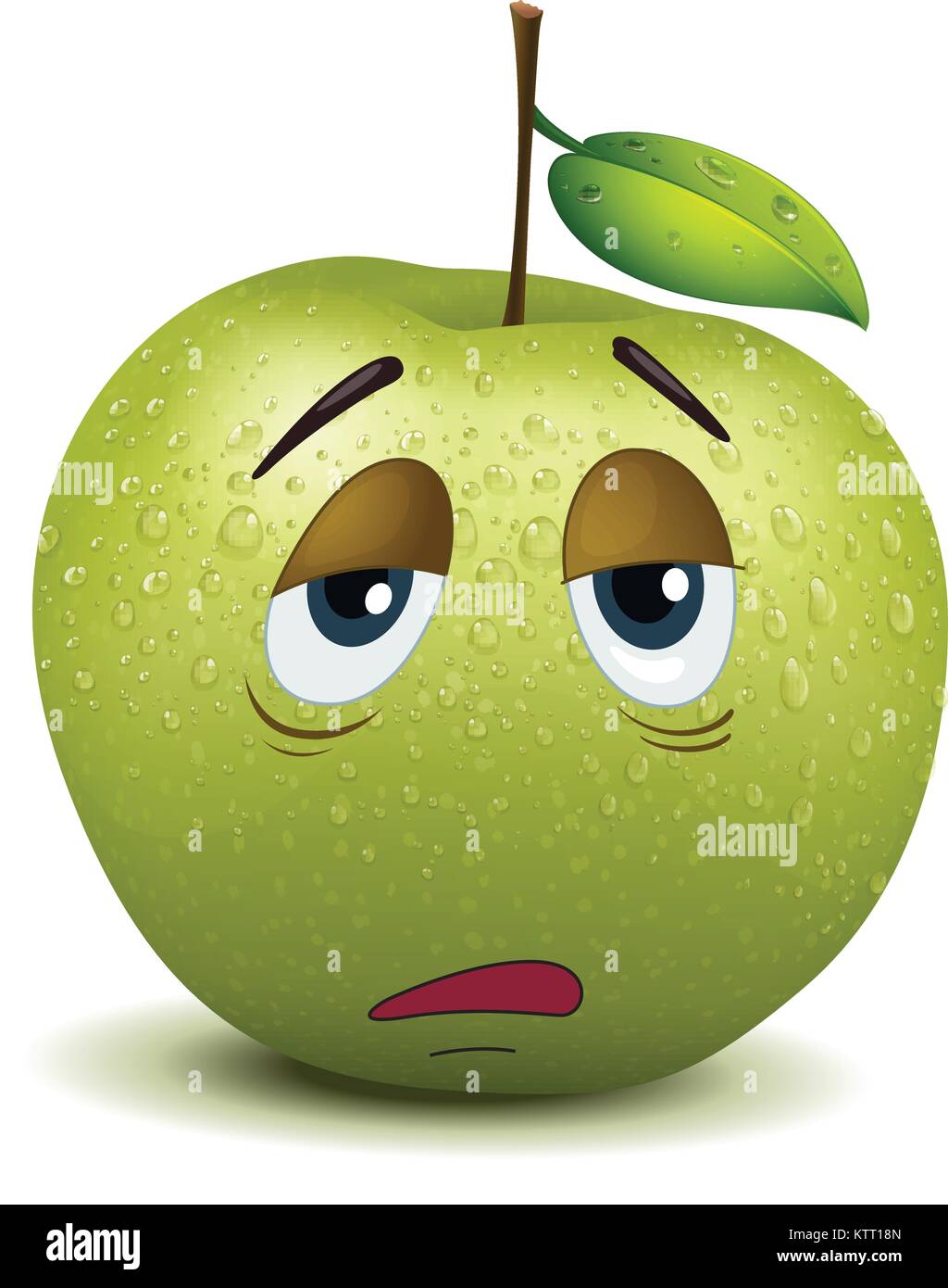 Apple fruit cartoon smiley Banque d'images vectorielles - Alamy