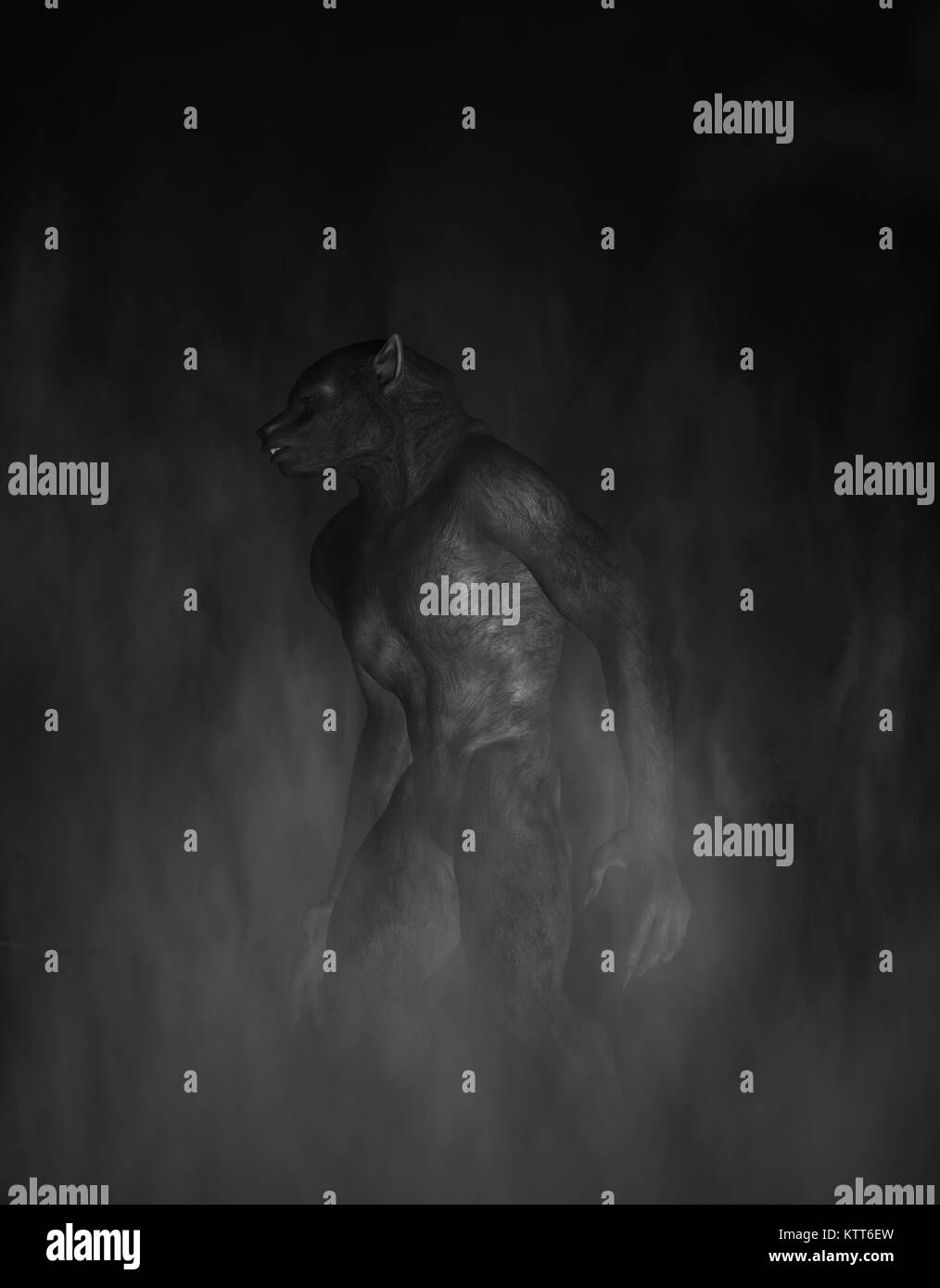 Loup garou monstre Banque d'images noir et blanc - Page 2 - Alamy