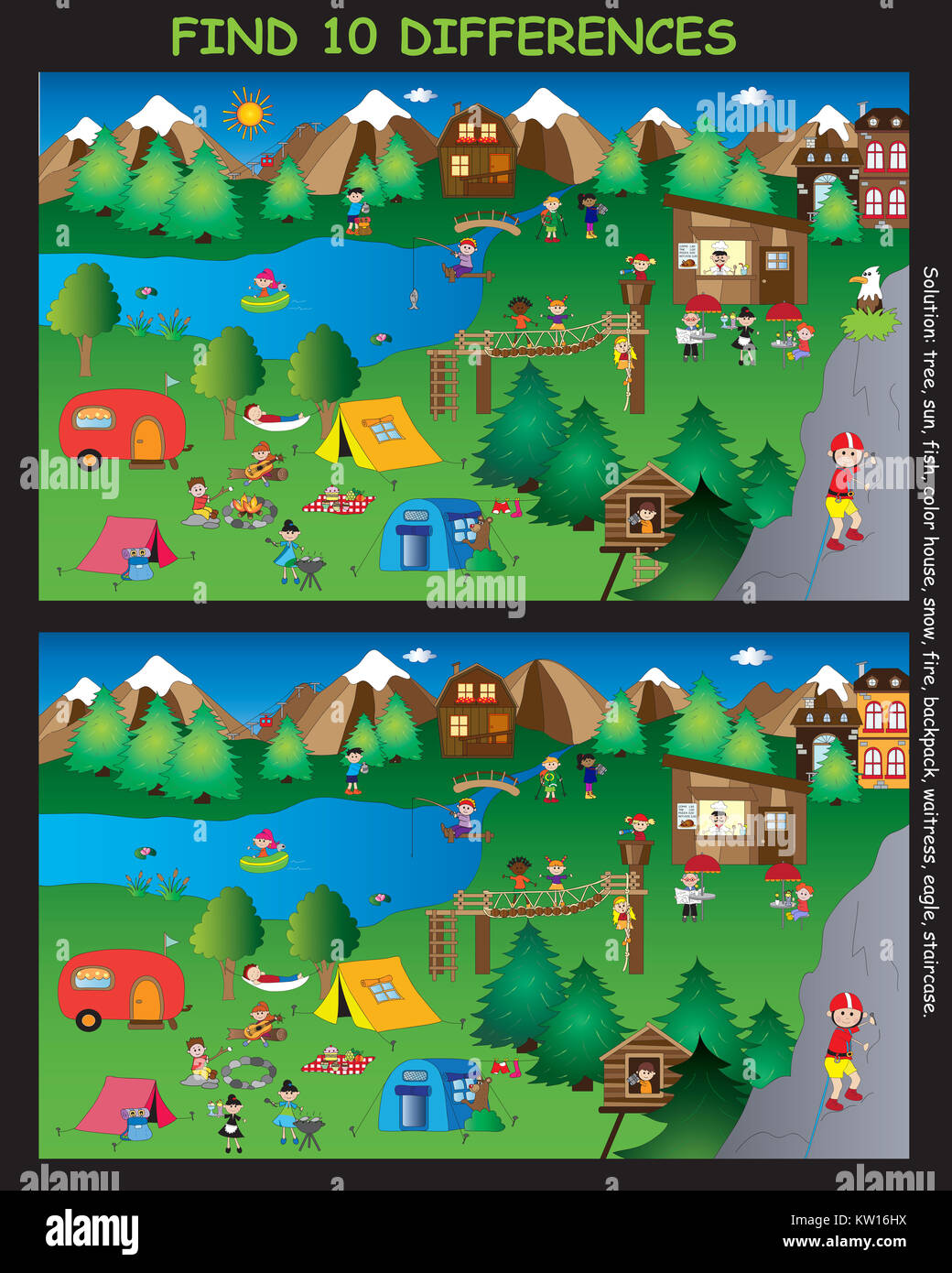 Jeu pour les enfants : Trouvez les différences 10 Photo Stock - Alamy