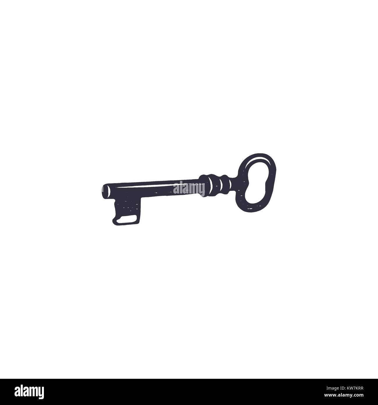 Ancienne clé icône. Design Silhouette. Pictogramme noir. Illustration ...