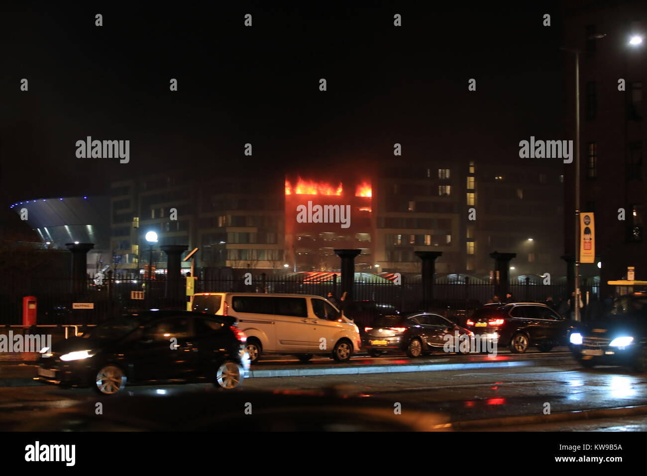 Echo arena car park fire Banque de photographies et d’images à haute ...