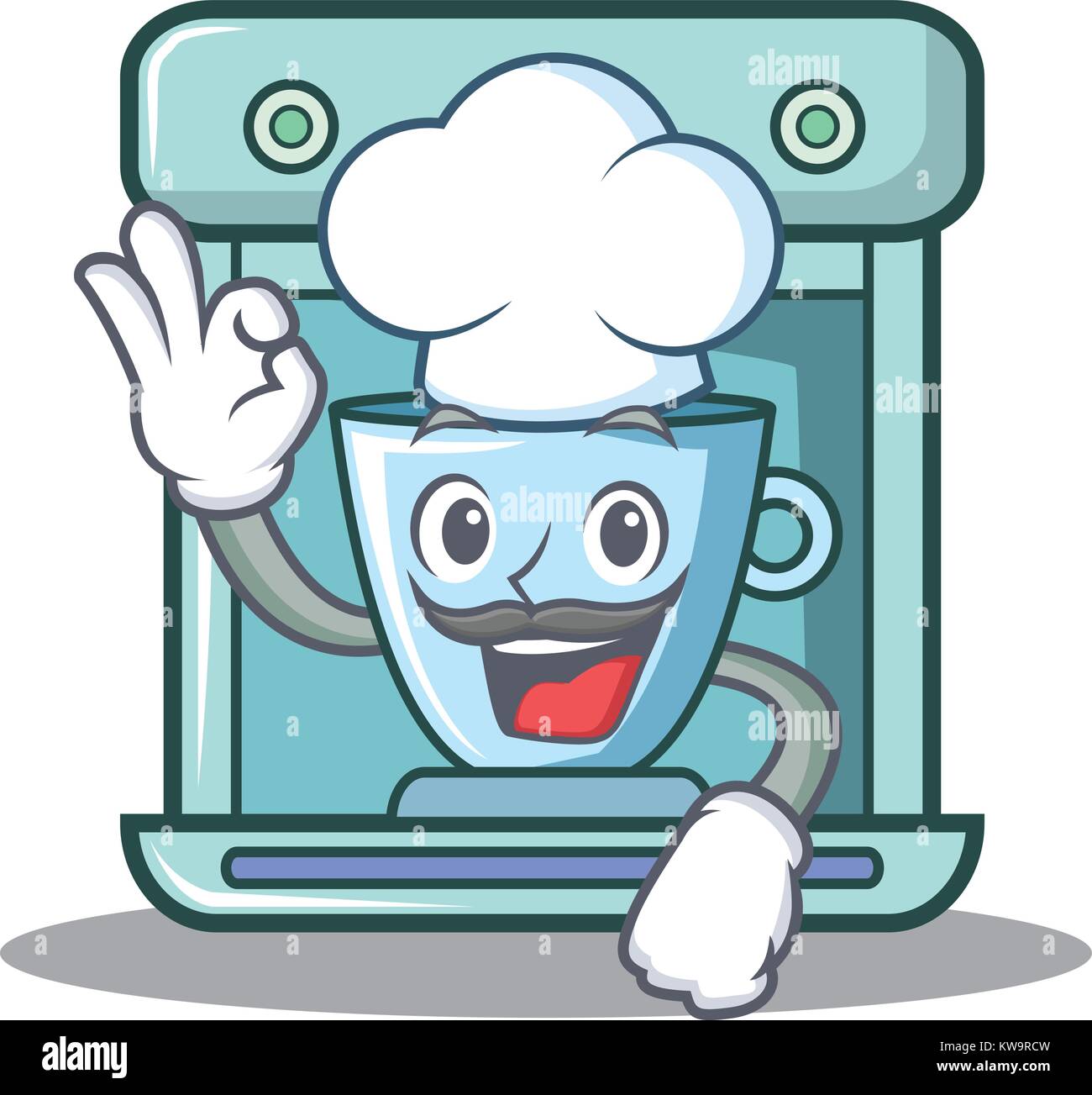 Cartoon caractères cafetière Chef Image Vectorielle Stock - Alamy