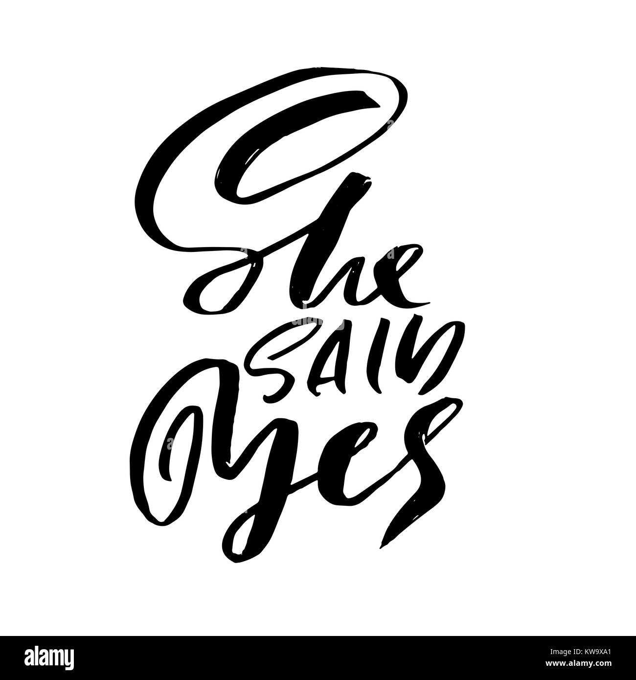 Elle a dit oui Banque d'images vectorielles - Alamy