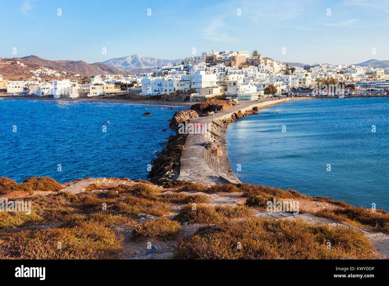 Vue panoramique aérienne de l'île de Naxos. Naxos est la plus grande ...